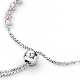 Pulsera rosa y transparente brillante con cierre deslizante 599377C02 ...