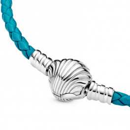 BRACELETS PANDORA PANDORA MOMENTS BRACELET IN TURQUOISE BRAIDED LEATHER ...