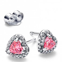 Pink Heart Stud Earrings 298427C02 - Pandora - Sabina
